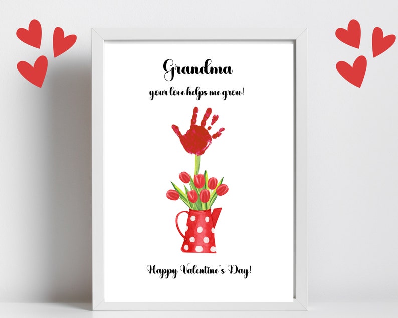 Grandma Handprint Art Valentines Day, Valentines Day Printable Craft ...
