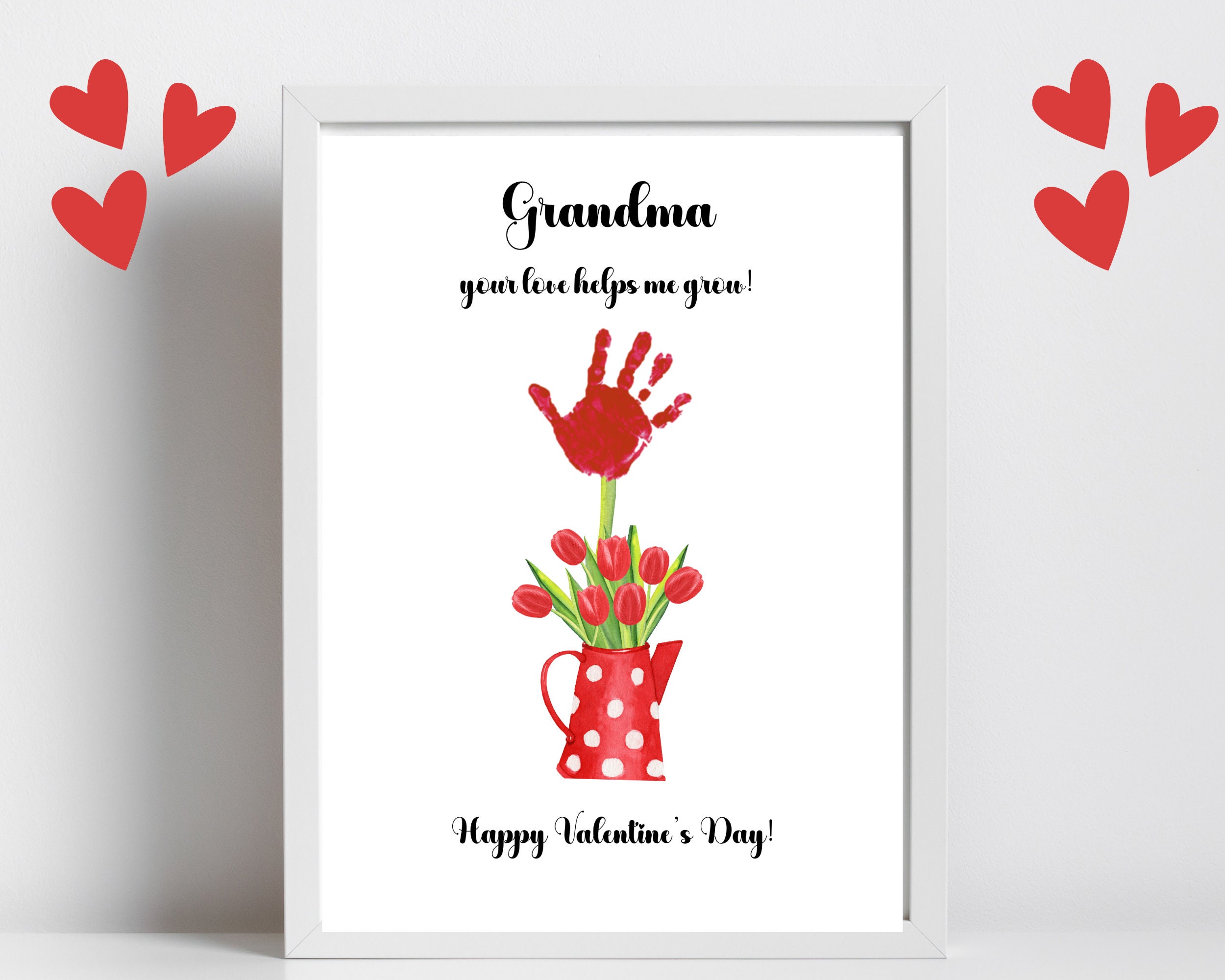 Grandma Handprint Art Valentines Day, Valentines Day Printable Craft ...