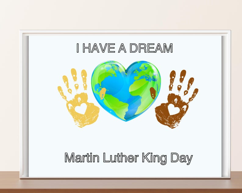 MLK Day Handprint Art, MLK Handprint Craft, I Have a Dream Keepsake ...