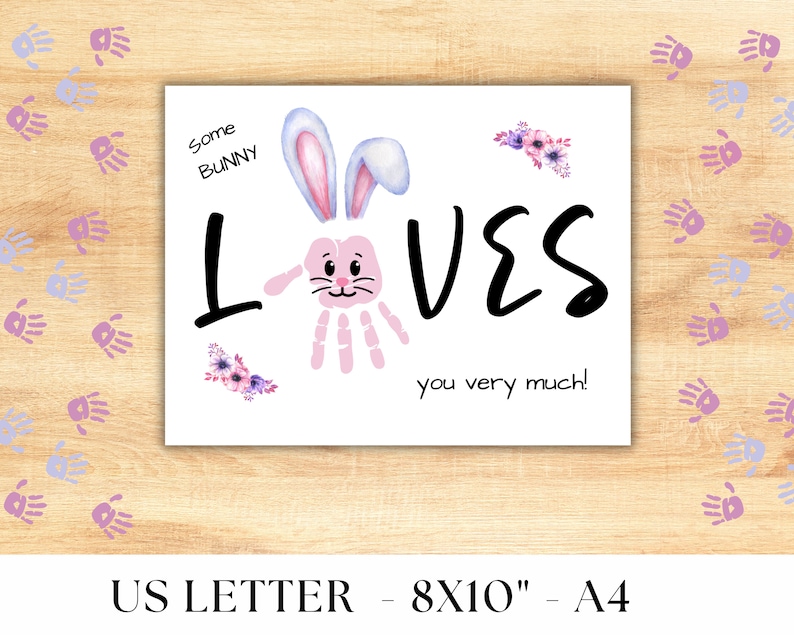 Handprint Bunny Keepsake Craft, Easter Handprint Craft, Some Bunny ...