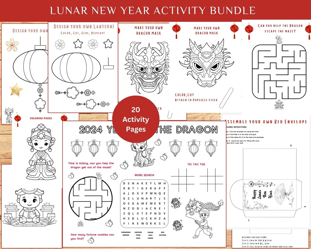 Lunar New Year Kids Activity Bundle, Chinese New Year Kids Craft ...