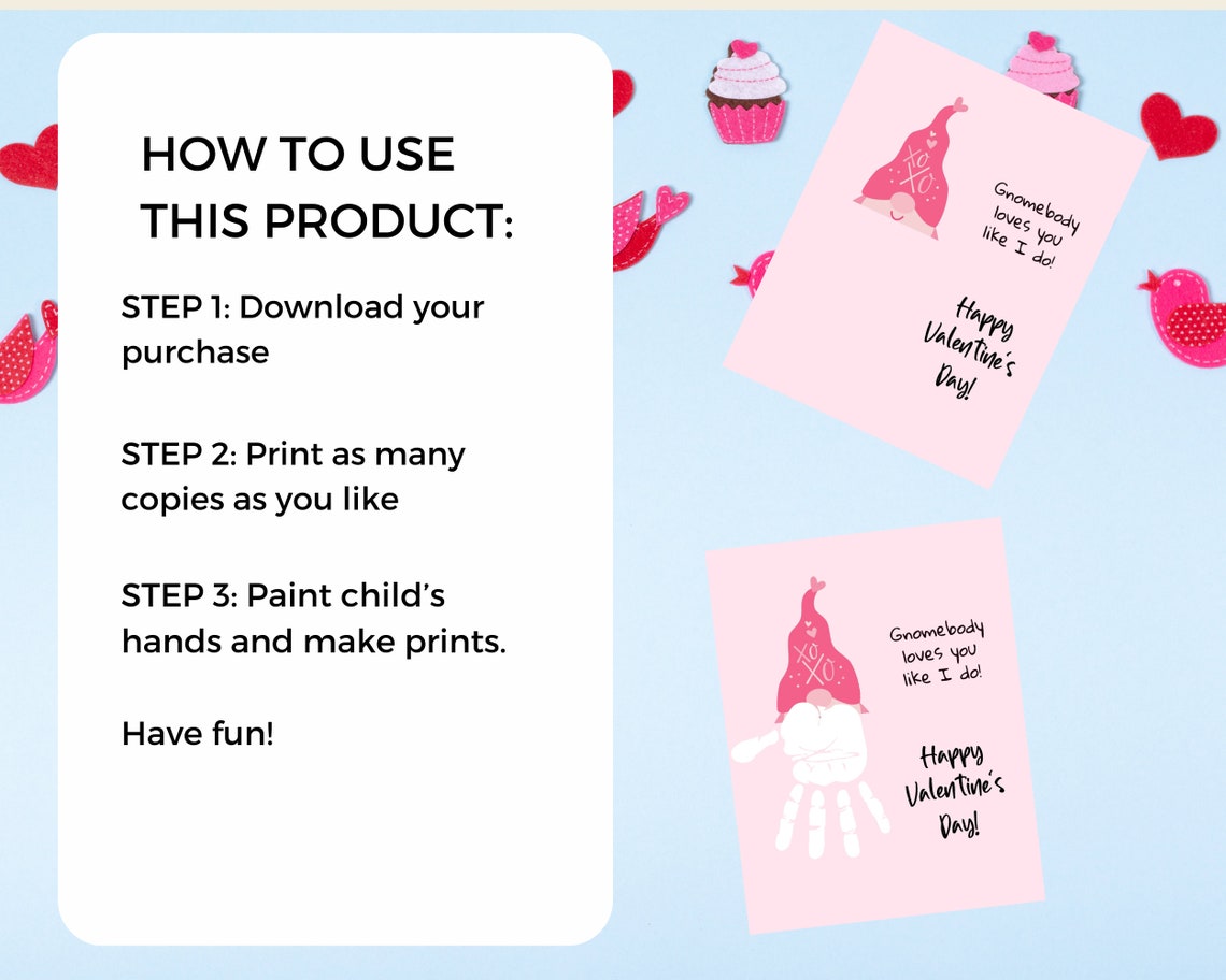 Valentine Handprint Art, Valentine Printable Craft, Handprint Art ...