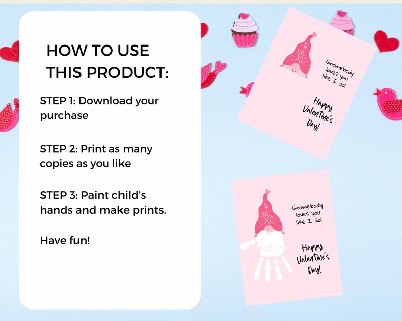 Valentine Handprint Art, Valentine Printable Craft, Handprint Art ...