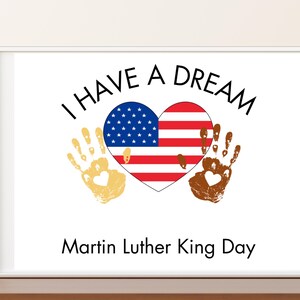 MLK Day Handprint Art, MLK Handprint Craft, I Have a Dream Keepsake ...