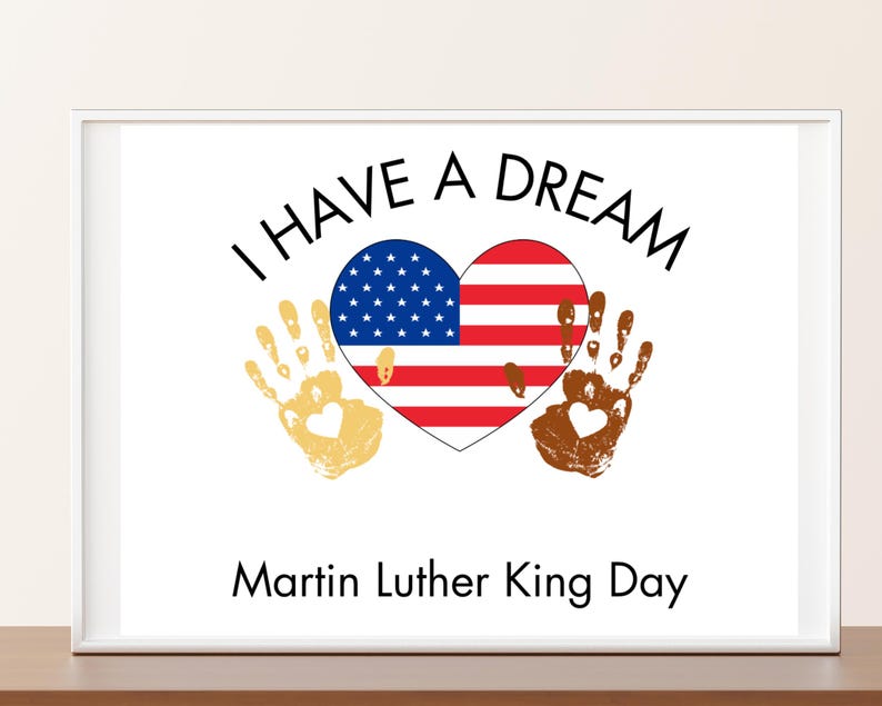 MLK Day Handprint Art, MLK Handprint Craft, I Have a Dream Keepsake ...