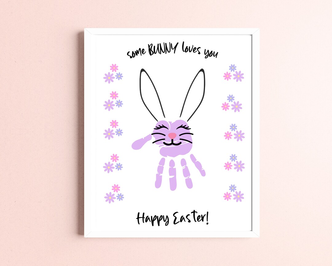 Easter Handprint Art, Easter Bunny Craft, Easter Gift for Mom, Easter ...