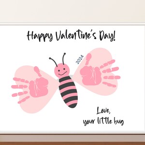 Valentine Handprint Art, Valentine Printable Craft, Handprint Art ...