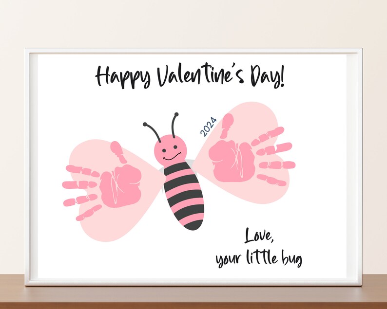 Valentine Handprint Art, Valentine Printable Craft, Handprint Art ...