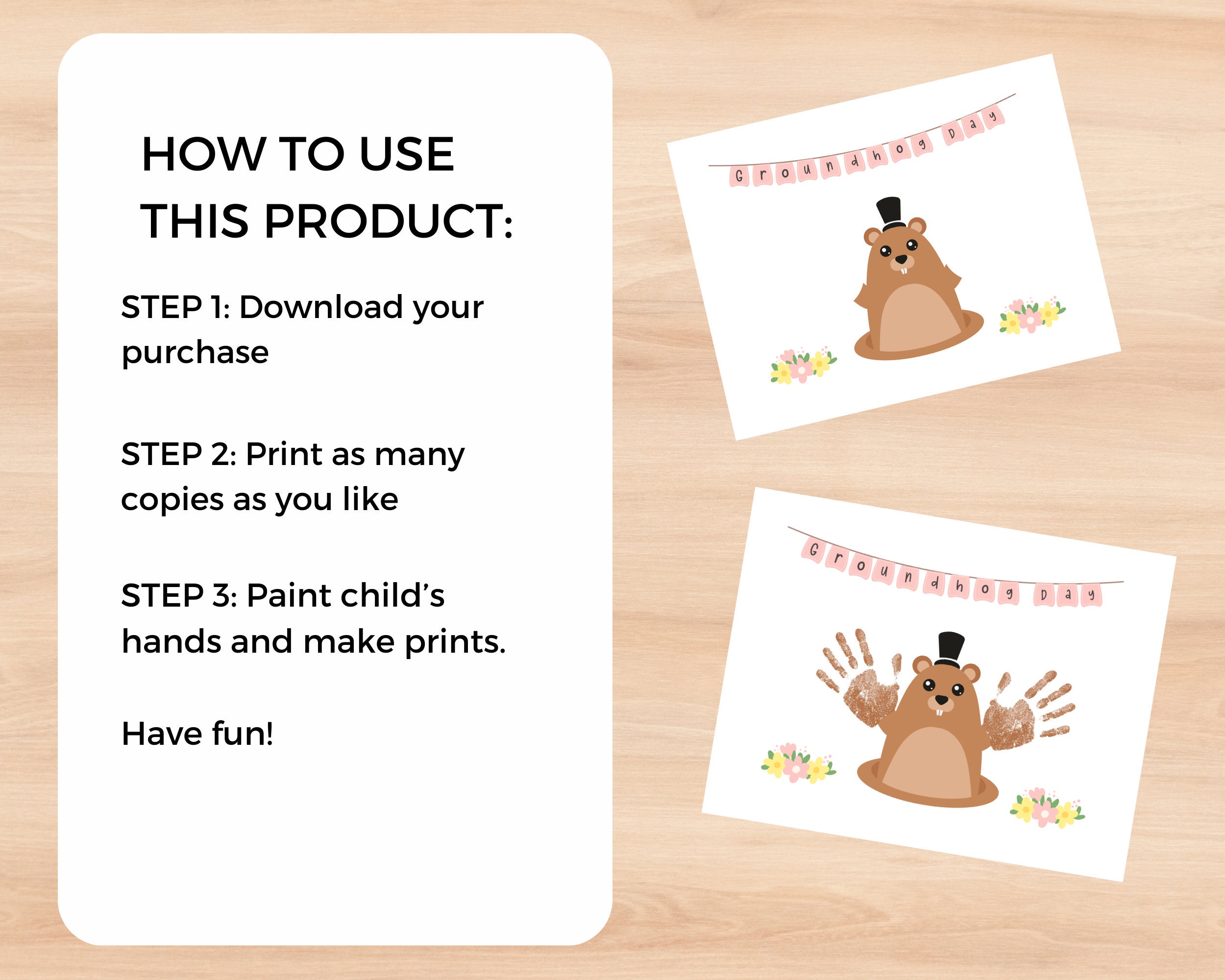 Groundogs Day Handprint Art Craft Bundle Preschool, Groundhogs Day ...