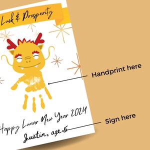 Lunar New Year Handprint Craft, Chinese New Year Handprint Art, Year of ...