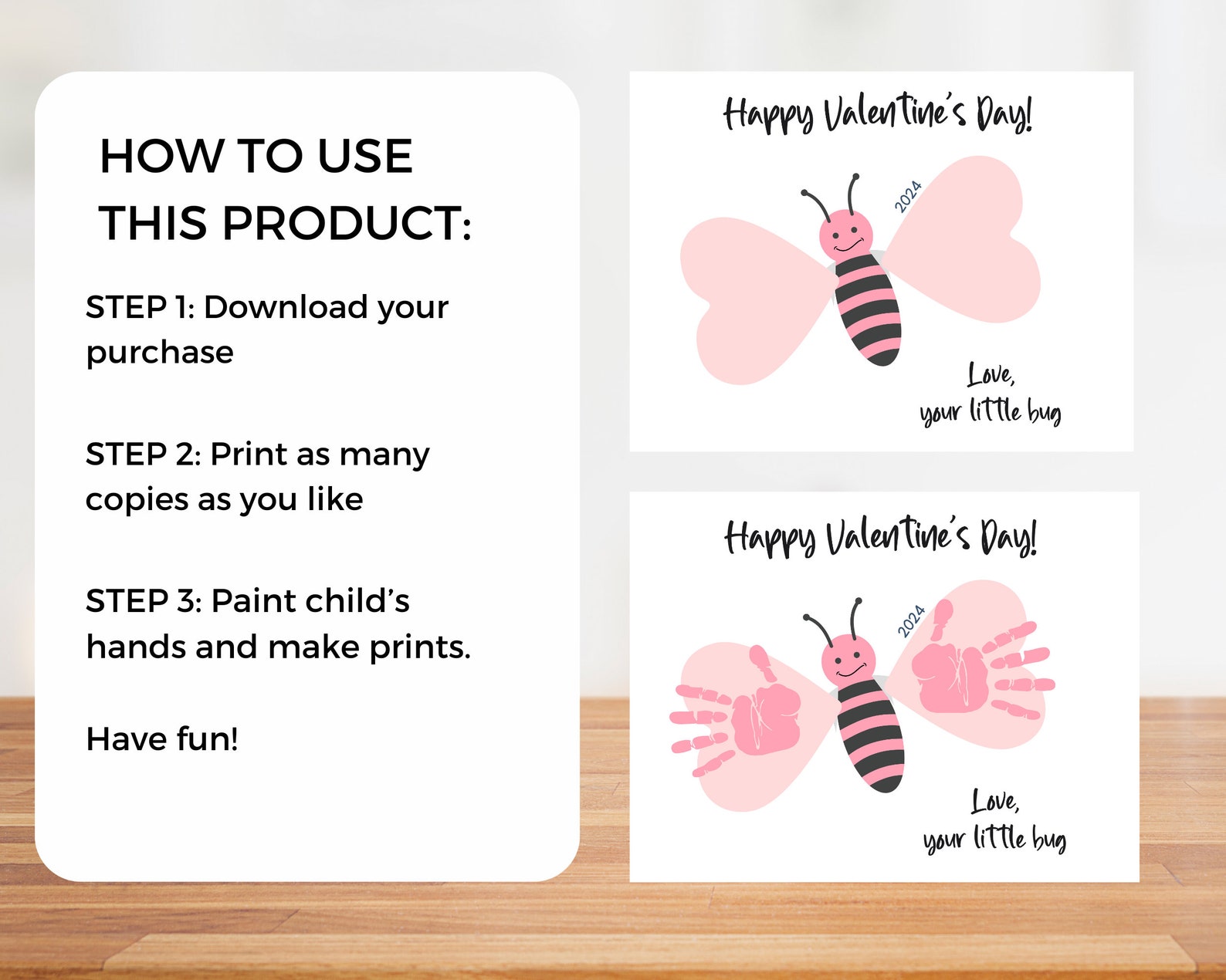 Valentine Handprint Art, Valentine Printable Craft, Handprint Art ...
