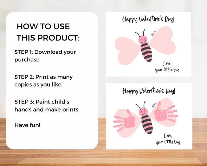 Valentine Handprint Art, Valentine Printable Craft, Handprint Art ...