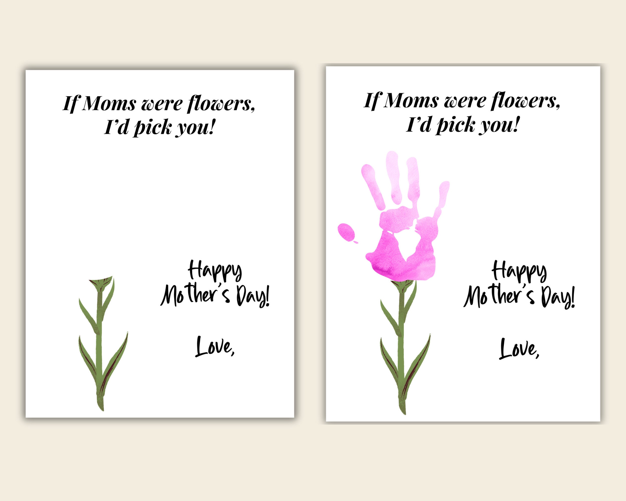 Mothers Day Handprint Art, Mothers Day Craft, Mom Handprint Sign ...