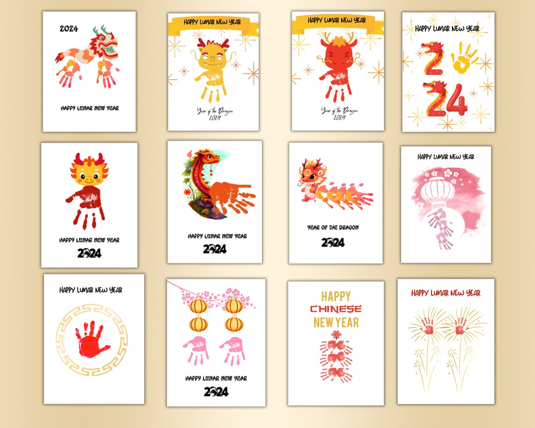 Lunar New Year Handprint Craft Bundle, Chinese New Year Handprint Art ...