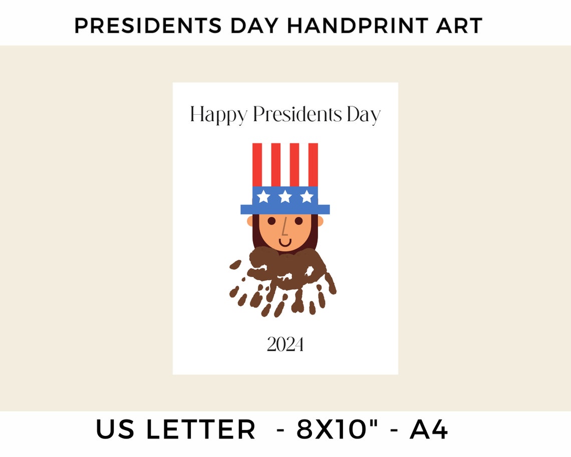 Presidents Day Handprint Craft Preschool, Presidents Day Printable ...