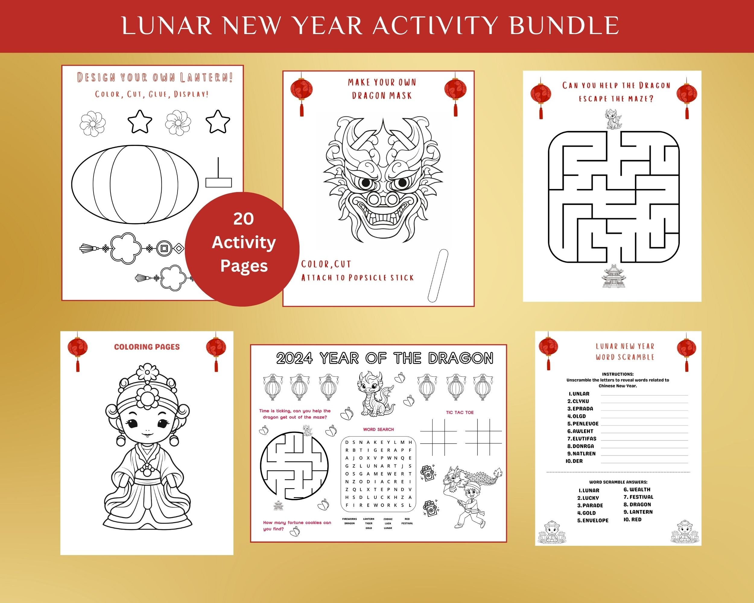 Lunar New Year Kids Activity Bundle, Chinese New Year Kids Craft ...