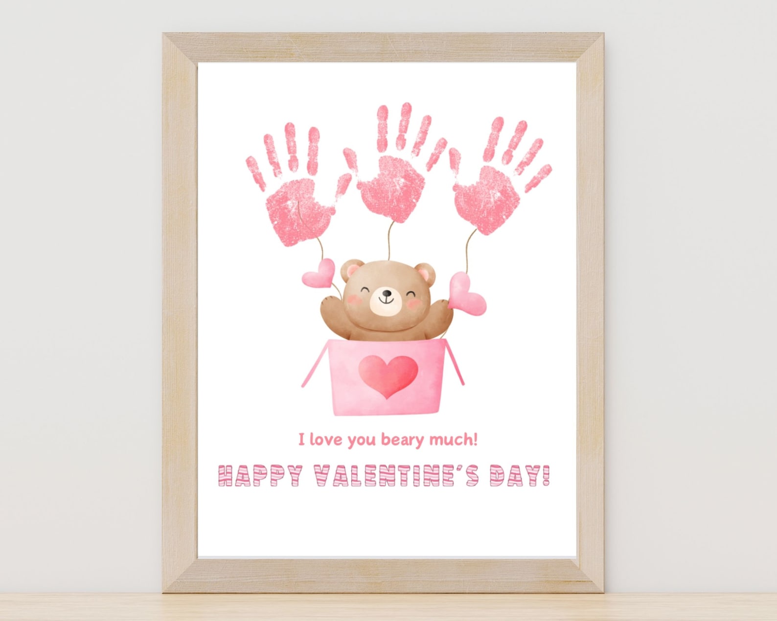 Valentines Day Handprint Art, Personalized Valentine Printable Craft ...