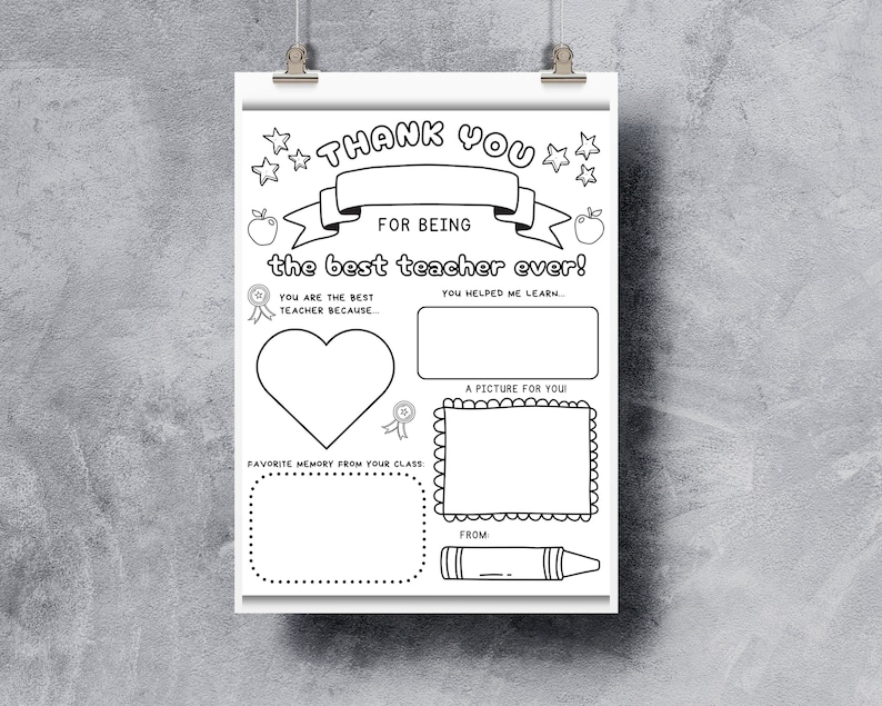 Printable Teacher Appreciation Week Gift, All About My Teacher, End of ...