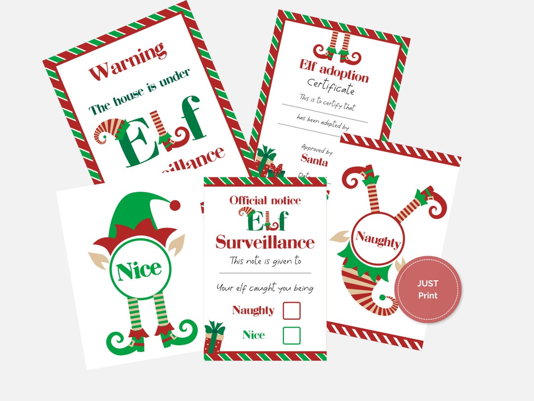 Elf Adoption & Naughty or Nice Printable Bundle - Etsy
