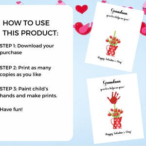 Grandma Handprint Art Valentines Day, Valentines Day Printable Craft ...