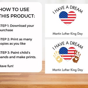 MLK Day Handprint Art, MLK Handprint Craft, I Have a Dream Keepsake ...