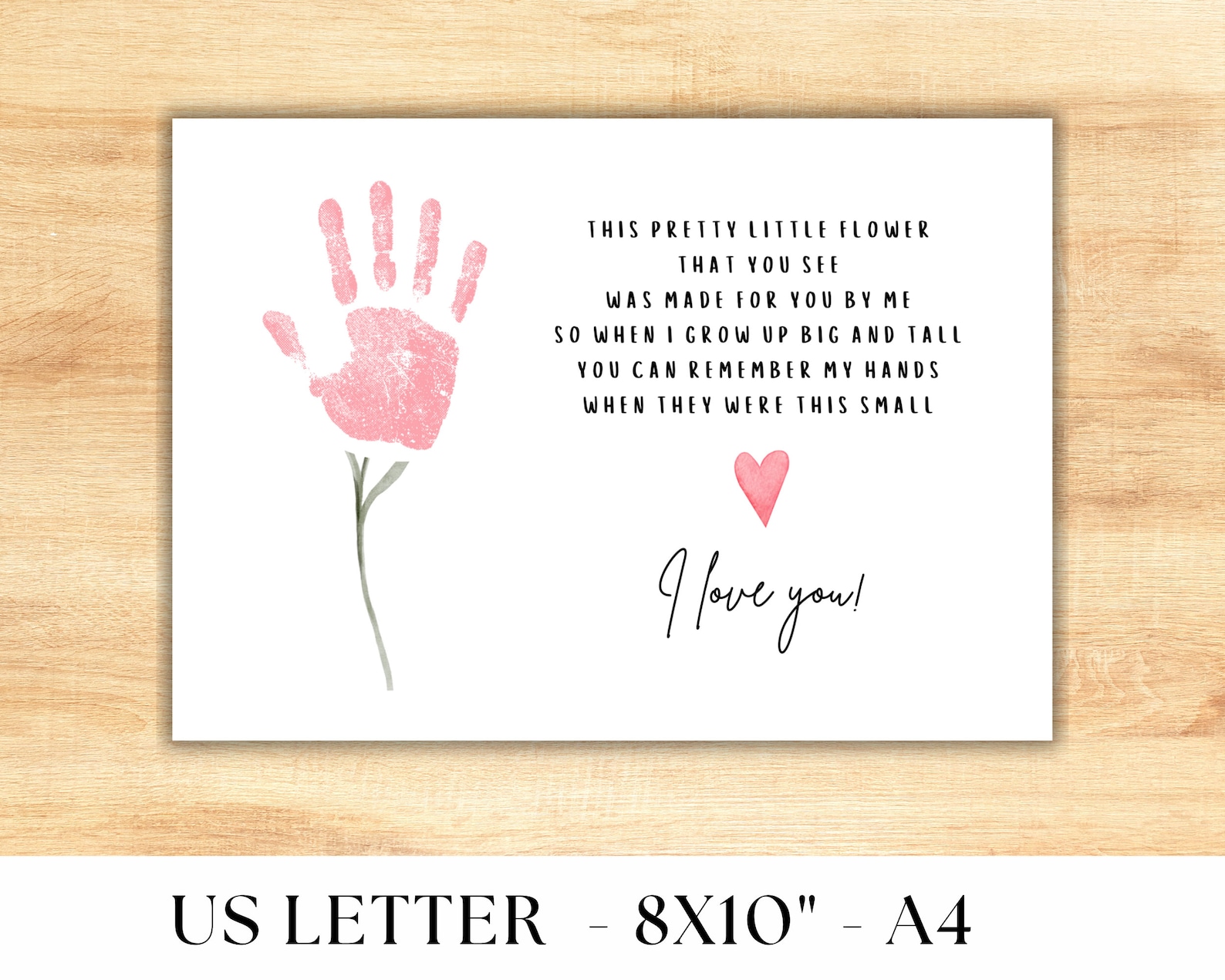 Mothers Day Handprint Art Printable, Flower Handprint Art Toddler ...