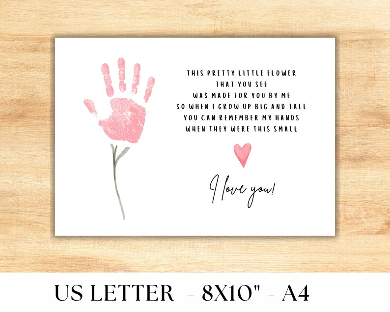 Mothers Day Handprint Art Printable, Flower Handprint Art Toddler ...