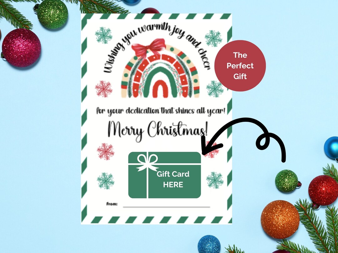 Christmas Teacher Gift Card Holder Printable, Bus Driver Gift ...