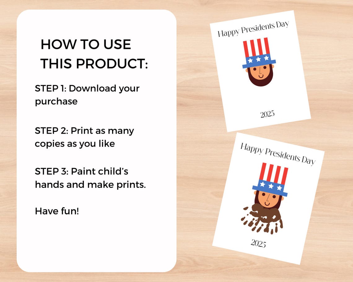 Presidents Day Handprint Craft Preschool, Presidents Day Printable ...