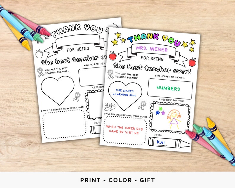 Printable Teacher Appreciation Week Gift, All About My Teacher, End of ...