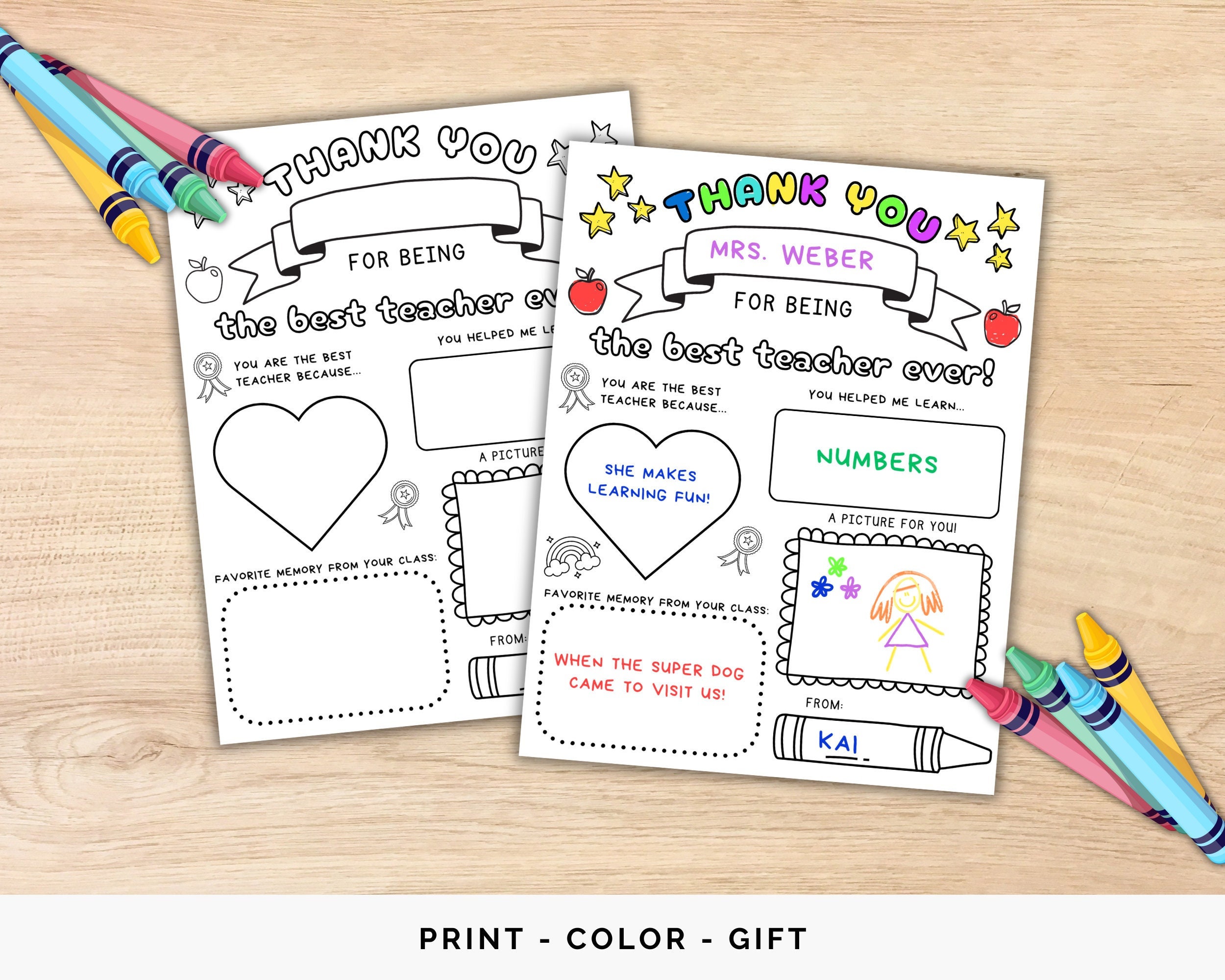 Printable Teacher Appreciation Week Gift, All About My Teacher, End of ...
