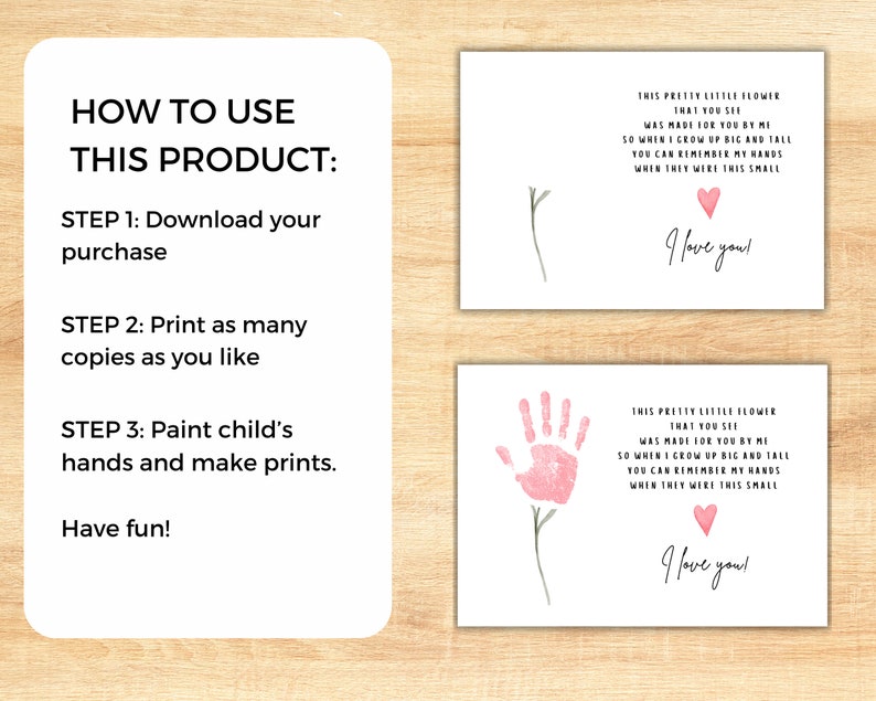 Mothers Day Handprint Art Printable, Flower Handprint Art Toddler ...