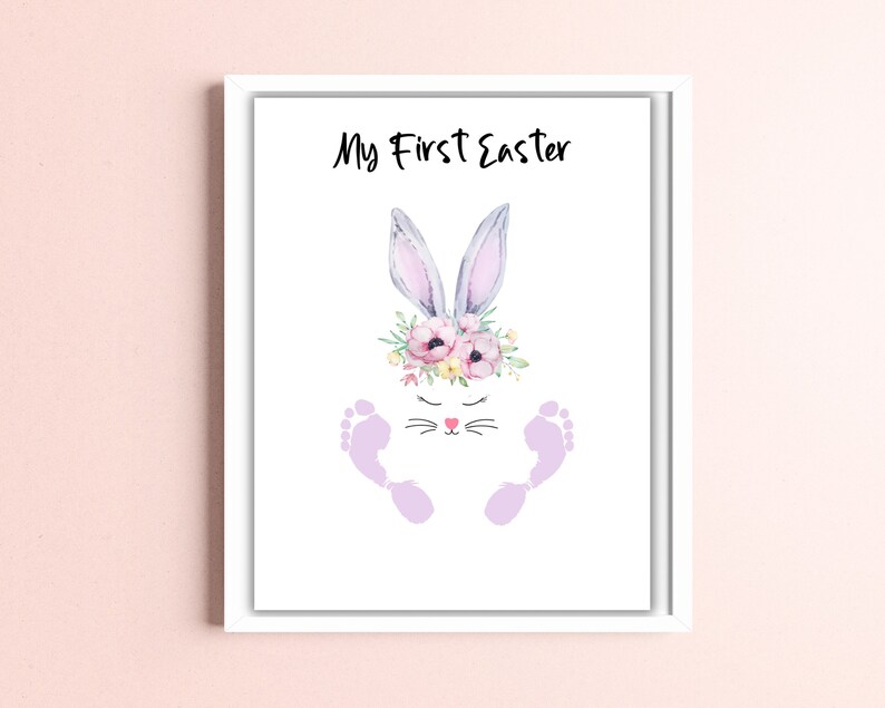 Easter Footprint Art, Baby Footprint Art, Easter Craft, My First Easter ...