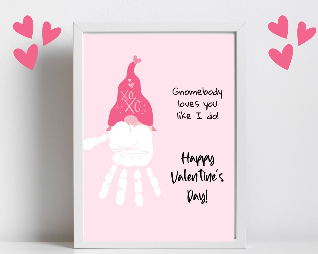 Valentine Handprint Art, Valentine Printable Craft, Handprint Art ...