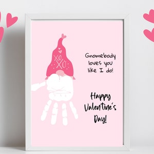 Valentine Handprint Art, Valentine Printable Craft, Handprint Art ...