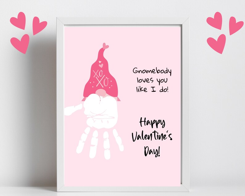 Valentine Handprint Art, Valentine Printable Craft, Handprint Art ...
