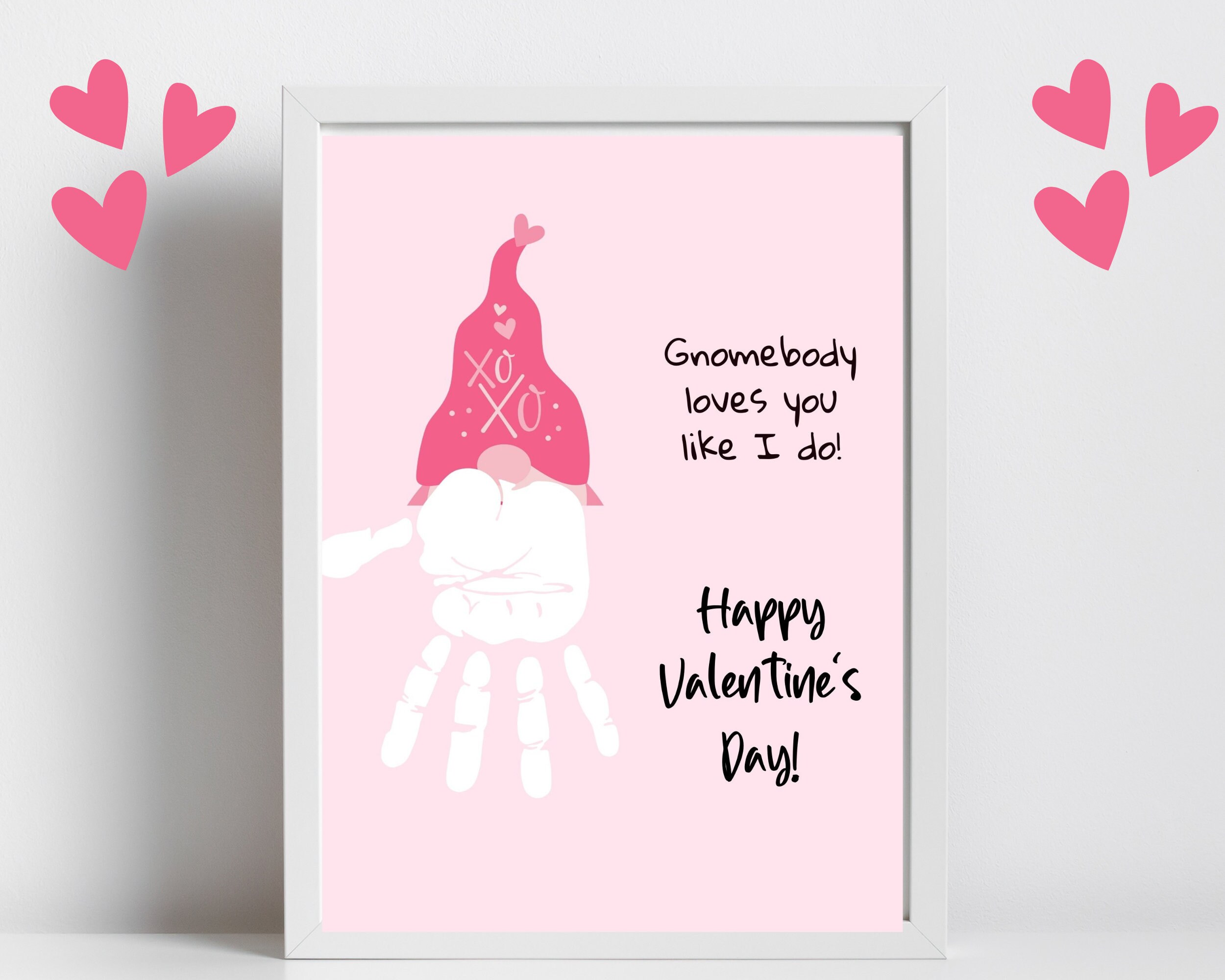 Valentine Handprint Art, Valentine Printable Craft, Handprint Art ...