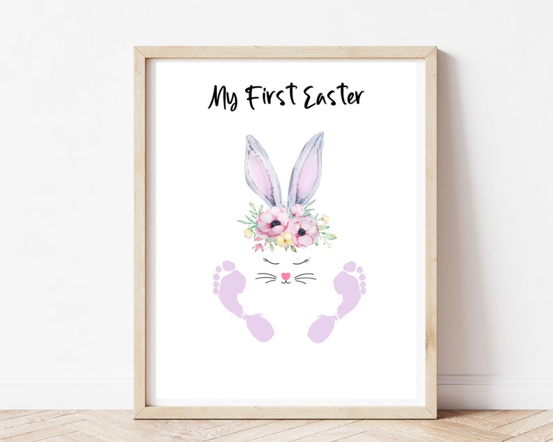 Easter Footprint Art, Baby Footprint Art, Easter Craft, My First Easter ...