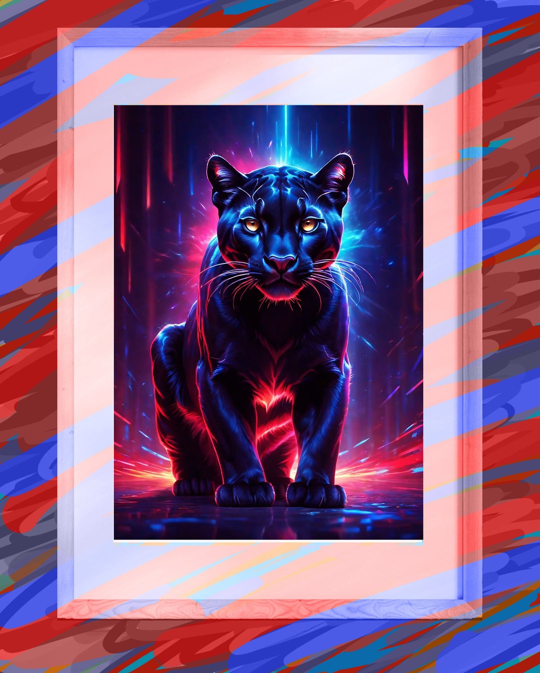 Black Puma Cub, Art Print Digital Download Decor Ai Artwork Home Decor ...