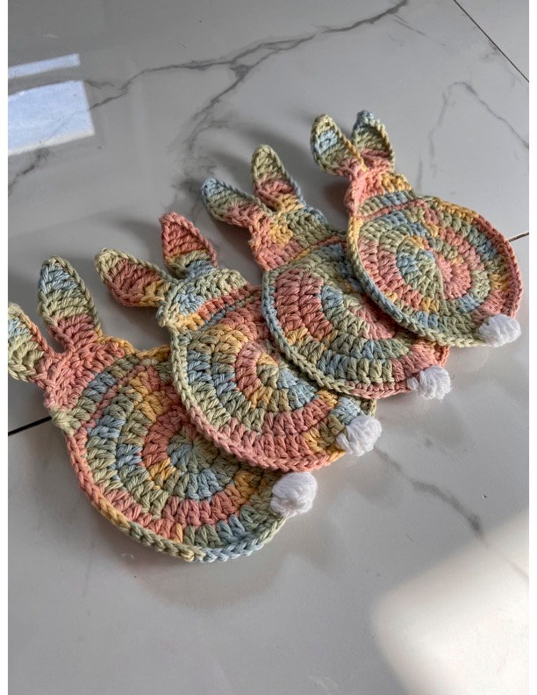 Crochet Bunny Coaster - Etsy