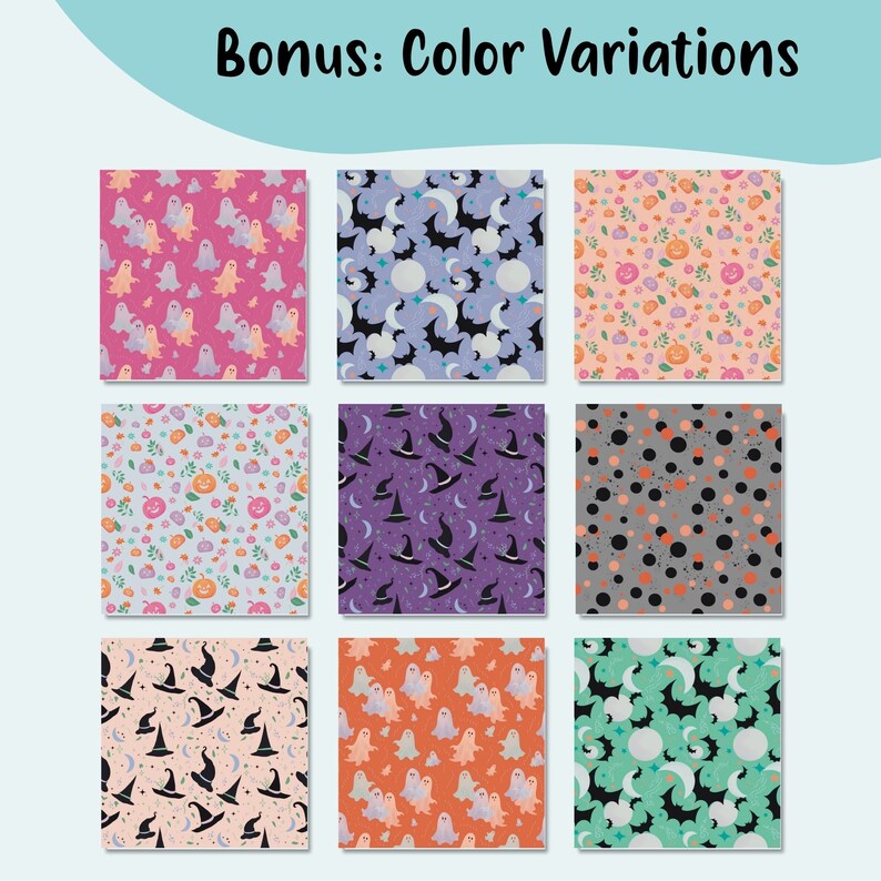 Spooky Halloween Digital Paper, Pastel Halloween Backgrounds, Cute ...