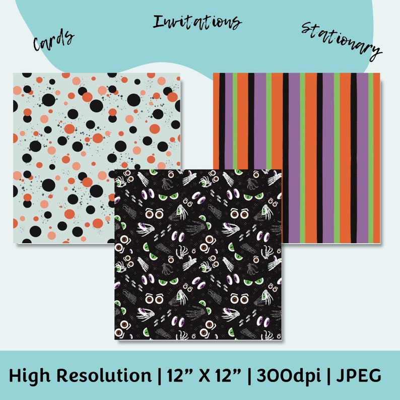 Spooky Halloween Digital Paper, Pastel Halloween Backgrounds, Cute ...