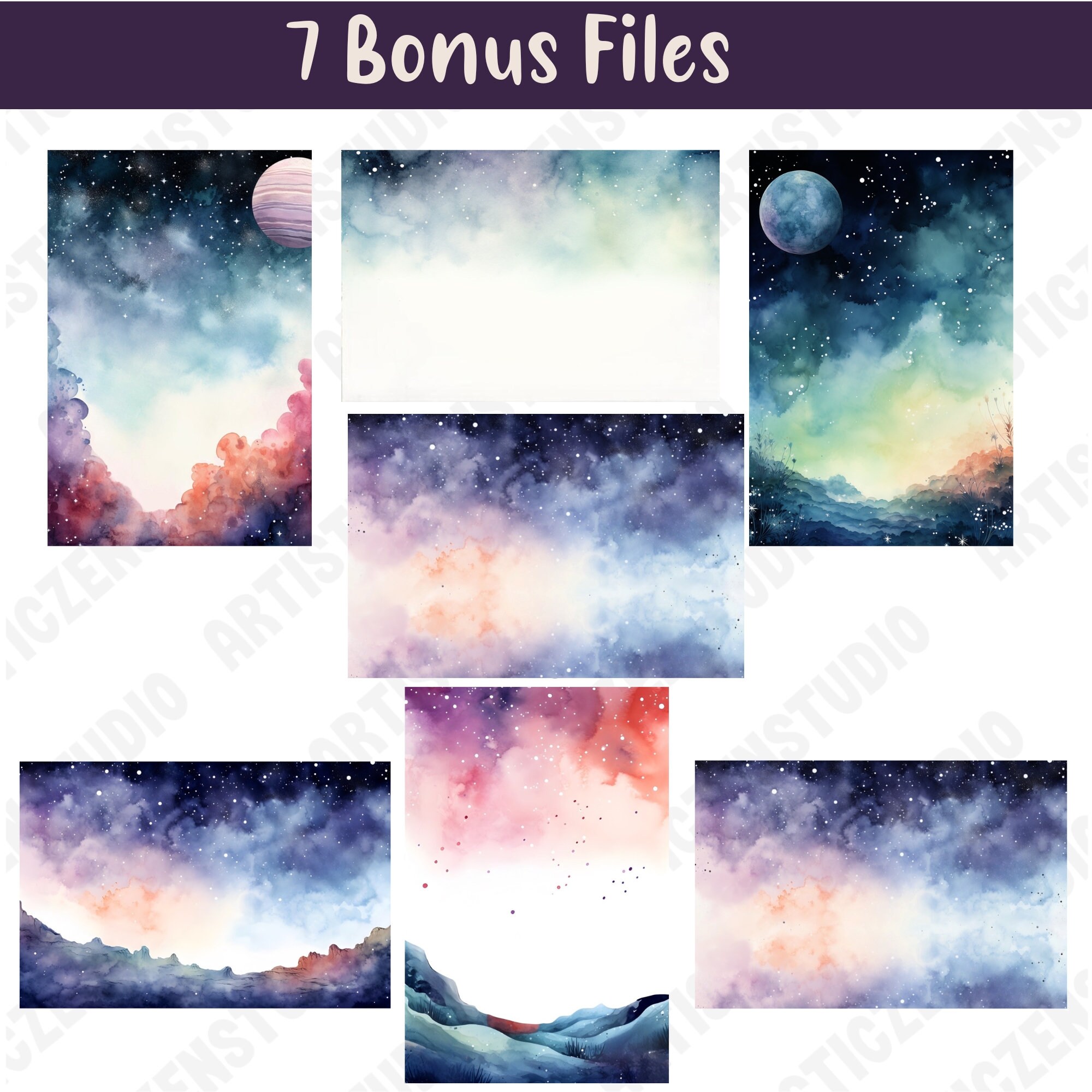 Watercolor Space Clipart Bundle Astronaut Rocket Png Cute Space Clipart ...