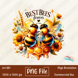 Bee Floral Png | Best Friends Affirmation Quote | Honey Bee Sublimation ...