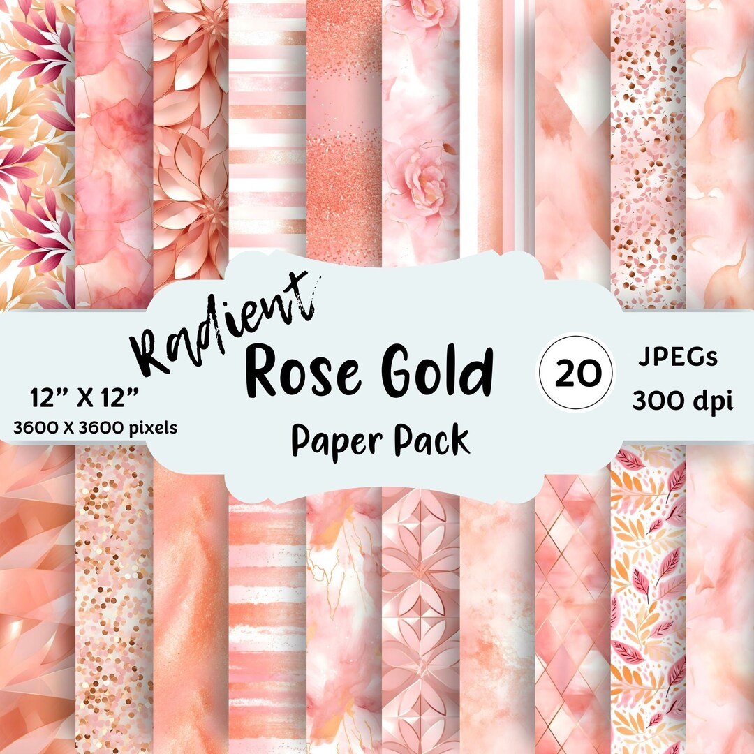 Rose Gold Digital Paper, Rose Gold Texture, Glitter Paper, Pink Digital ...