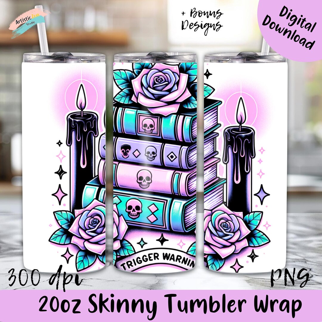 Trigger Warning Png | Pastel Goth Tumbler | Bad Book Club Digital ...