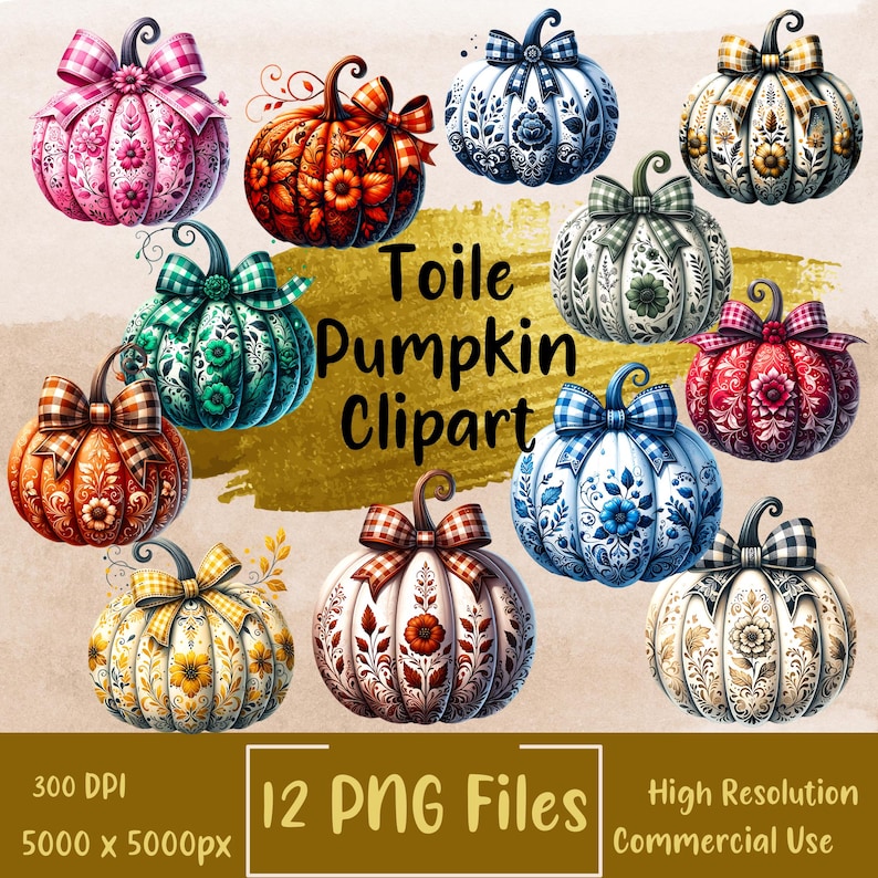 Floral Pumpkin Coquette PNG Clipart | Watercolor Retro | Toile ...