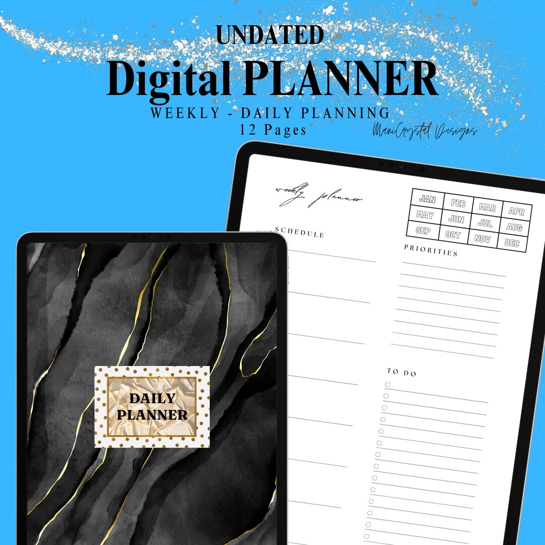 White Elegant Minimalist Weekly Planner, Minimalist Digital Planner ...