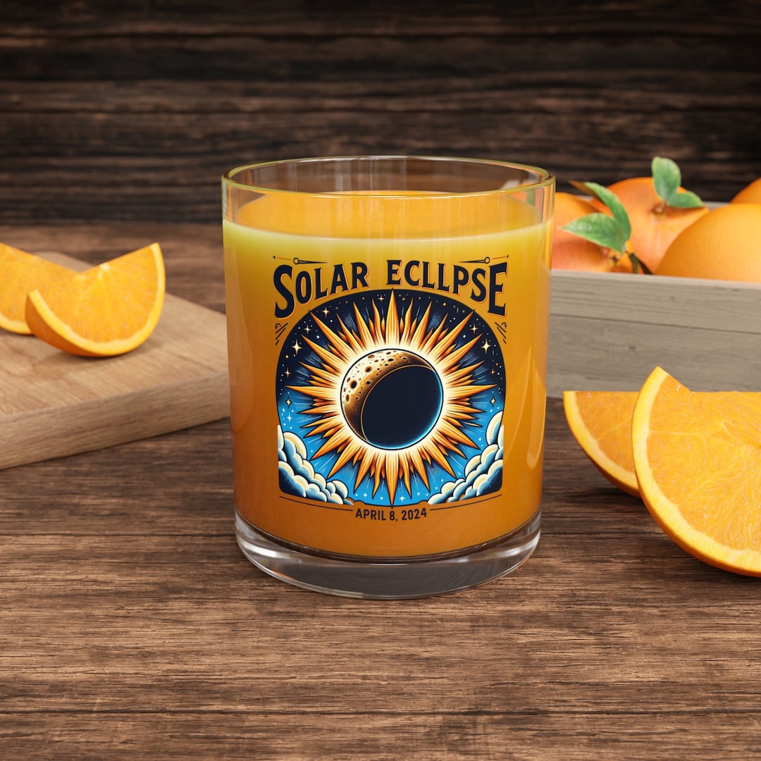 Retro Solar Eclipse 2024 Bar Glass, Total Solar Eclipse 2024, Solar ...
