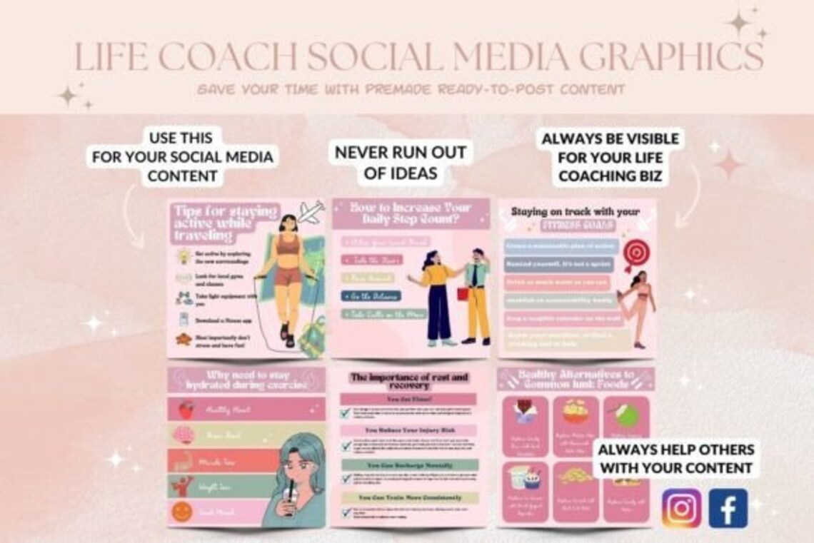2024 Life Coach Social Media Post Templates: Boost Engagement - Etsy